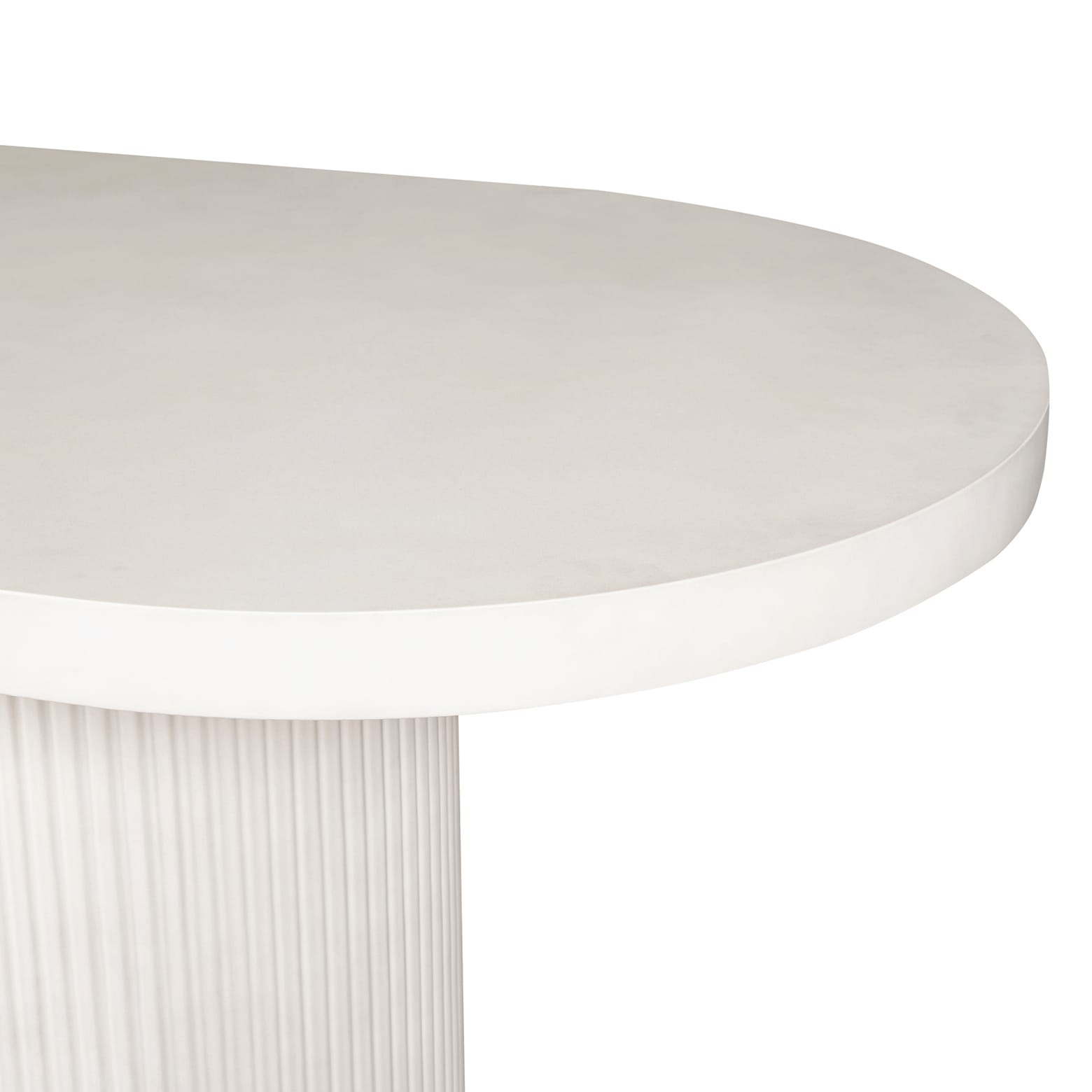 Oval GFRC Dining Table with Fluted Base - Aurora Craft Furniture