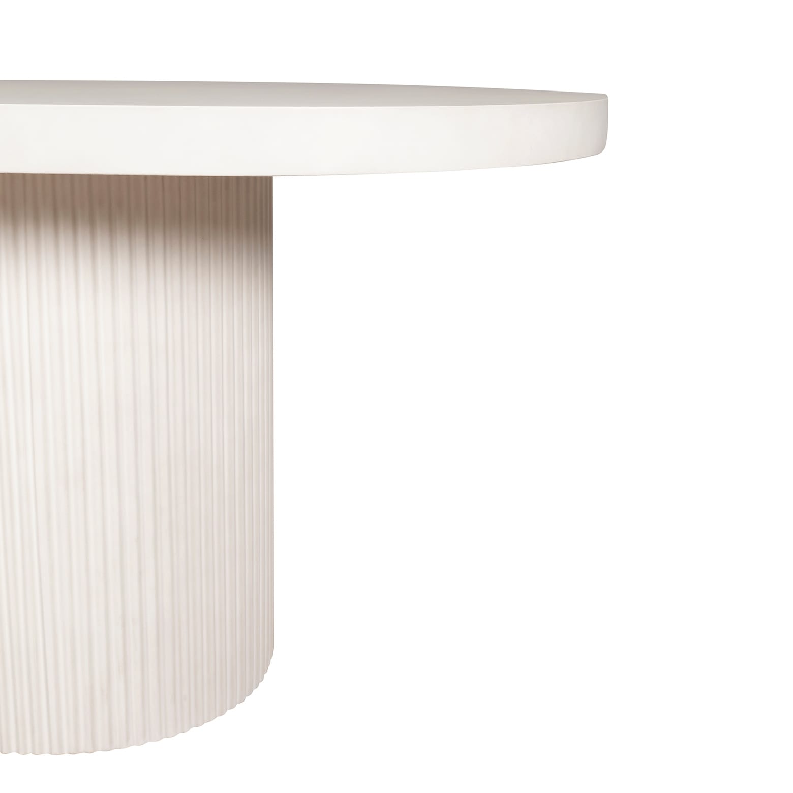 Oval GFRC Dining Table with Fluted Base - Aurora Craft Furniture