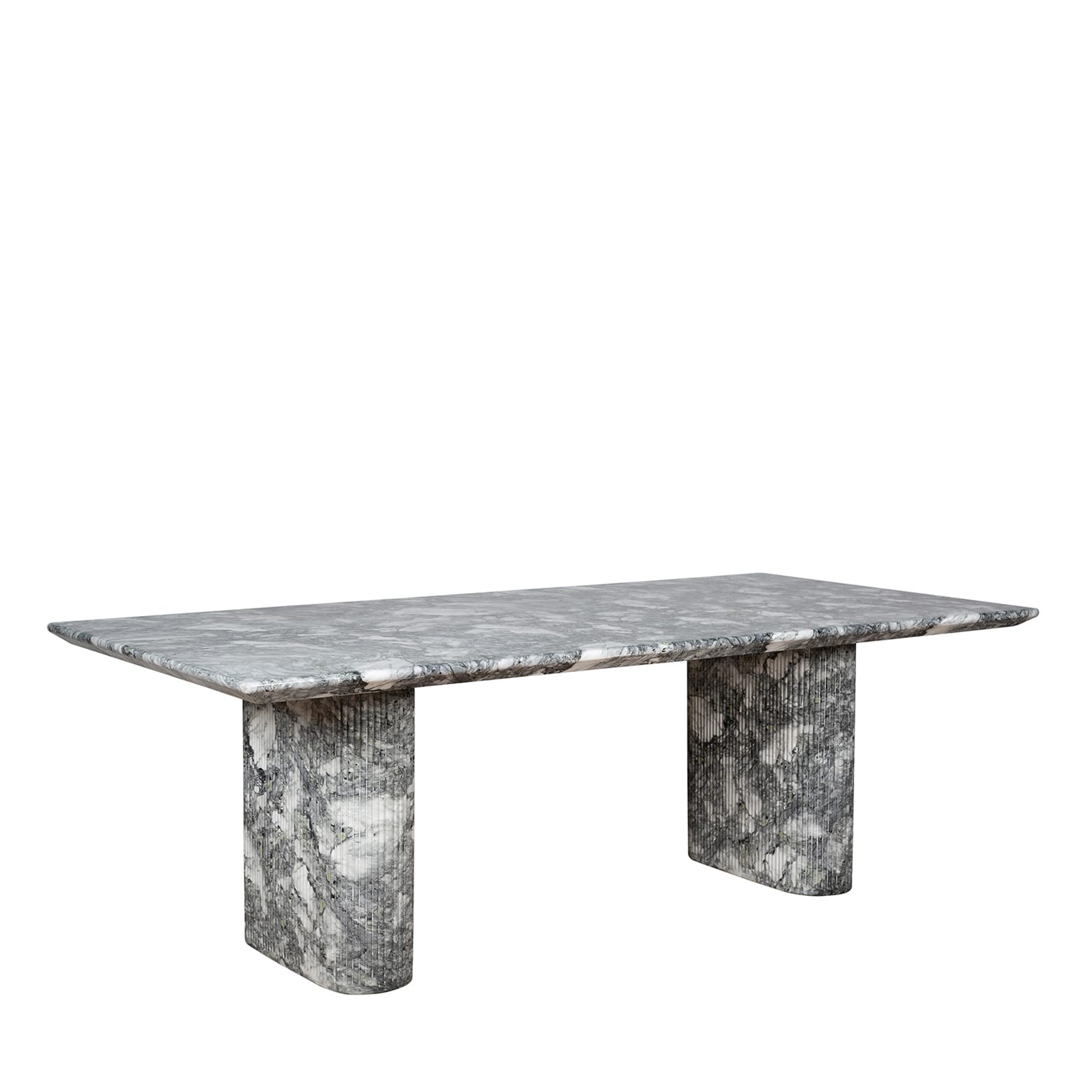 Rectangular GFRC Dining Table with Fluted Pillar Base - Aurora Craft ...