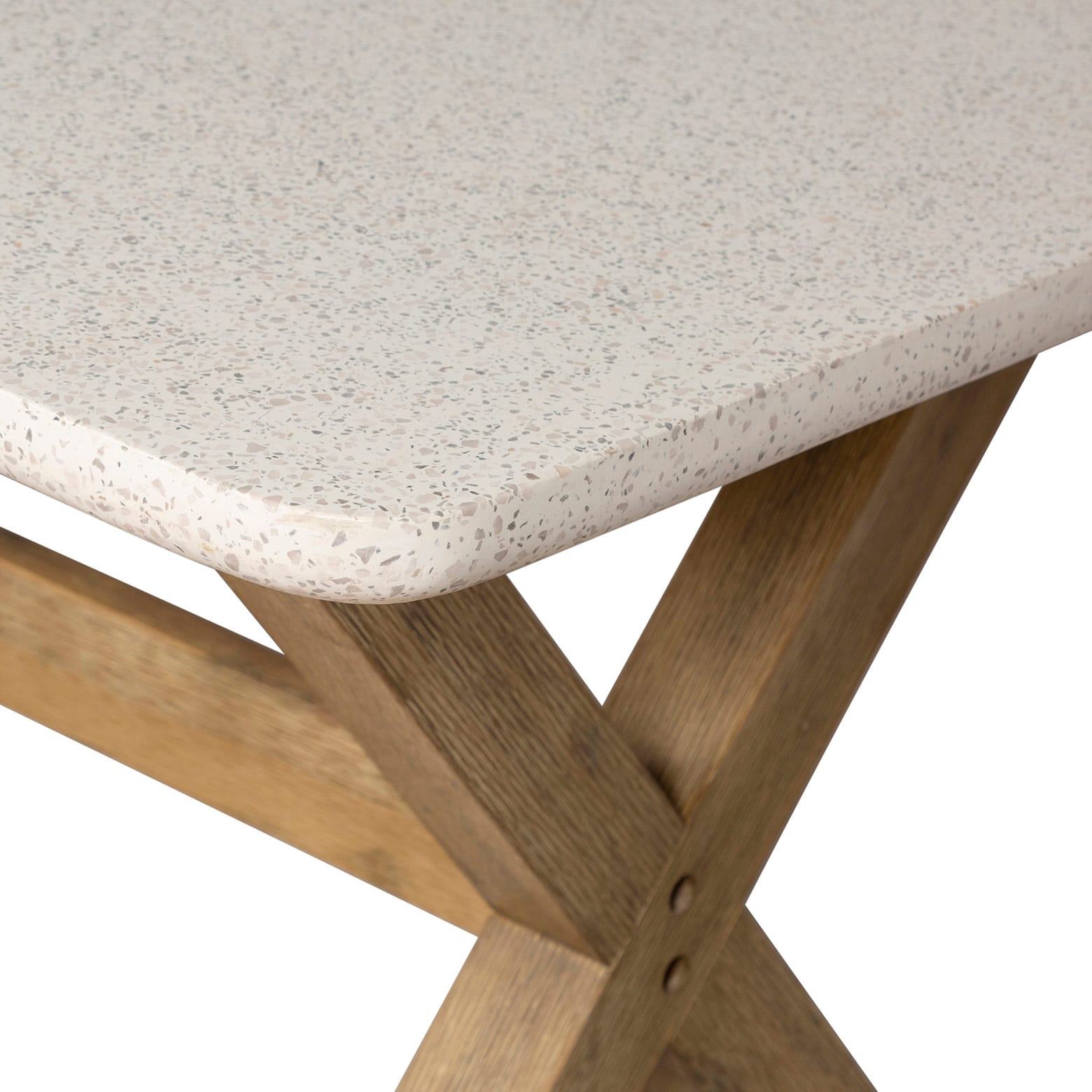 Rectangular GFRC Dining Table with Wooden Trestle Base - Aurora Craft ...