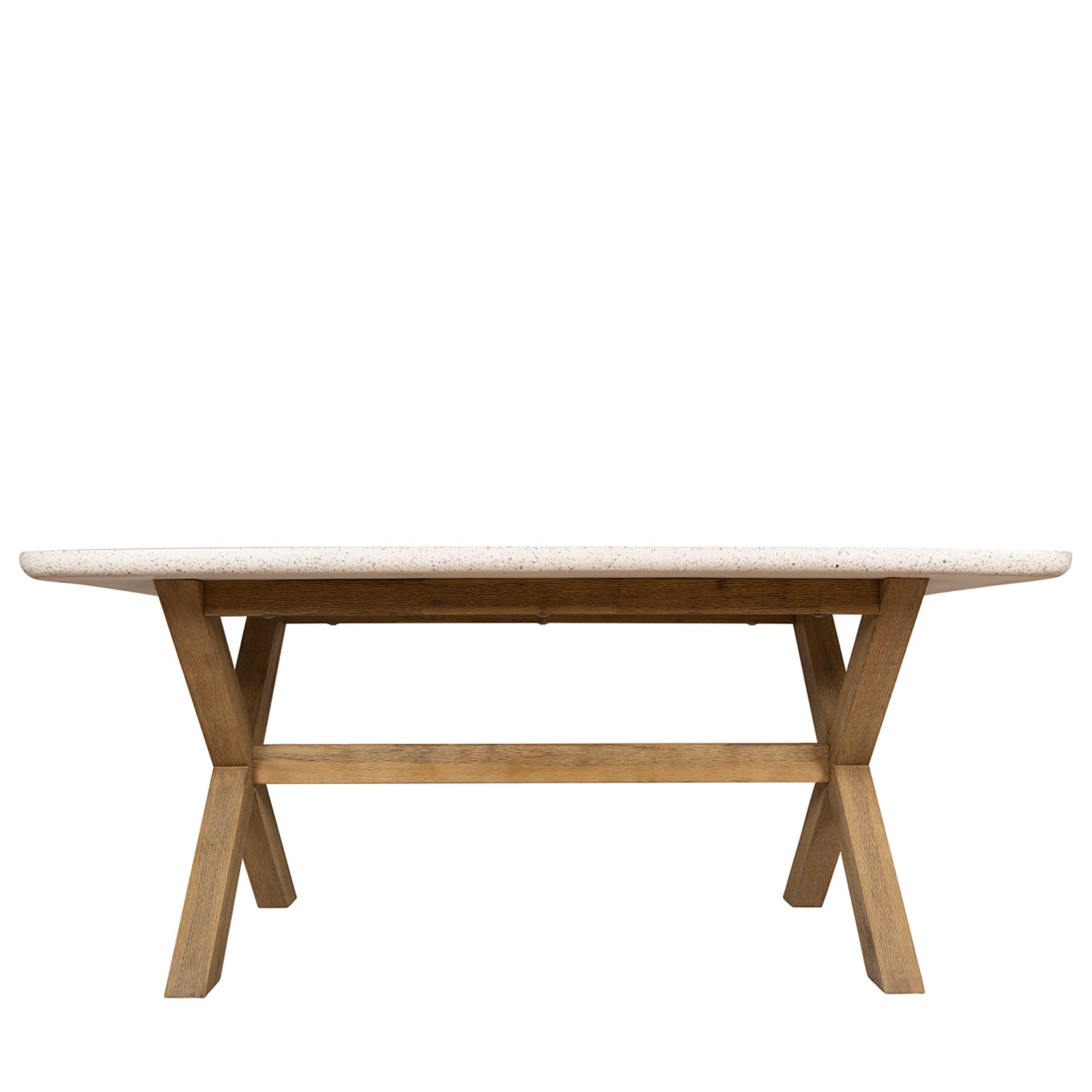 Rectangular GFRC Dining Table with Wooden Trestle Base - Aurora Craft ...