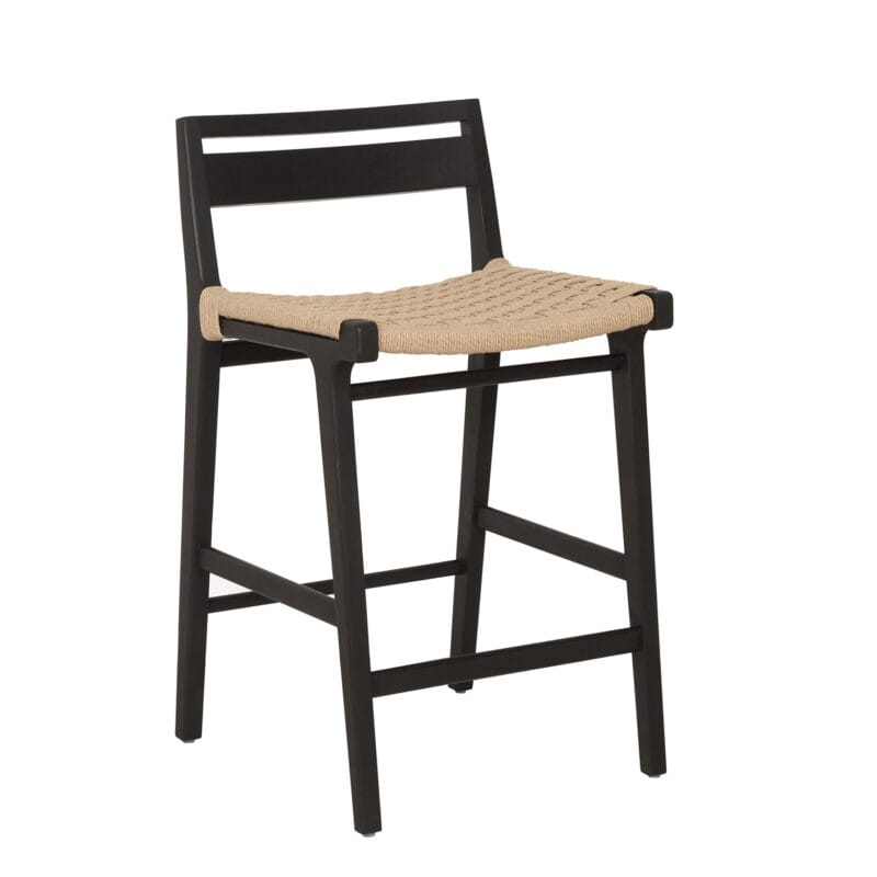 Handwoven Jute Bar Stool with Solid Wood Frame - Aurora Craft Furniture