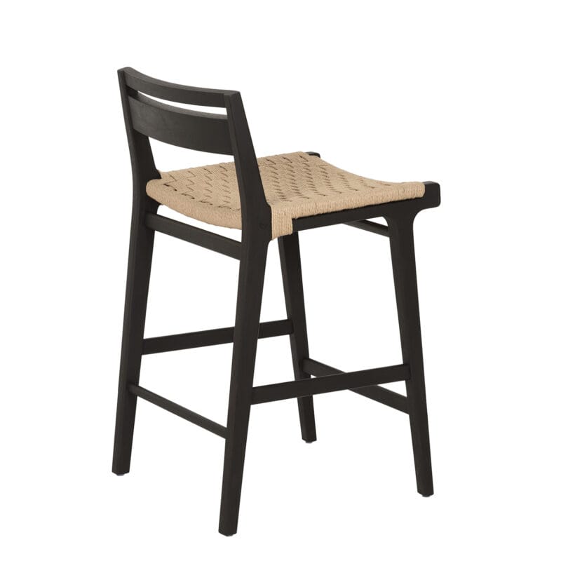 Handwoven Jute Bar Stool with Solid Wood Frame - Aurora Craft Furniture