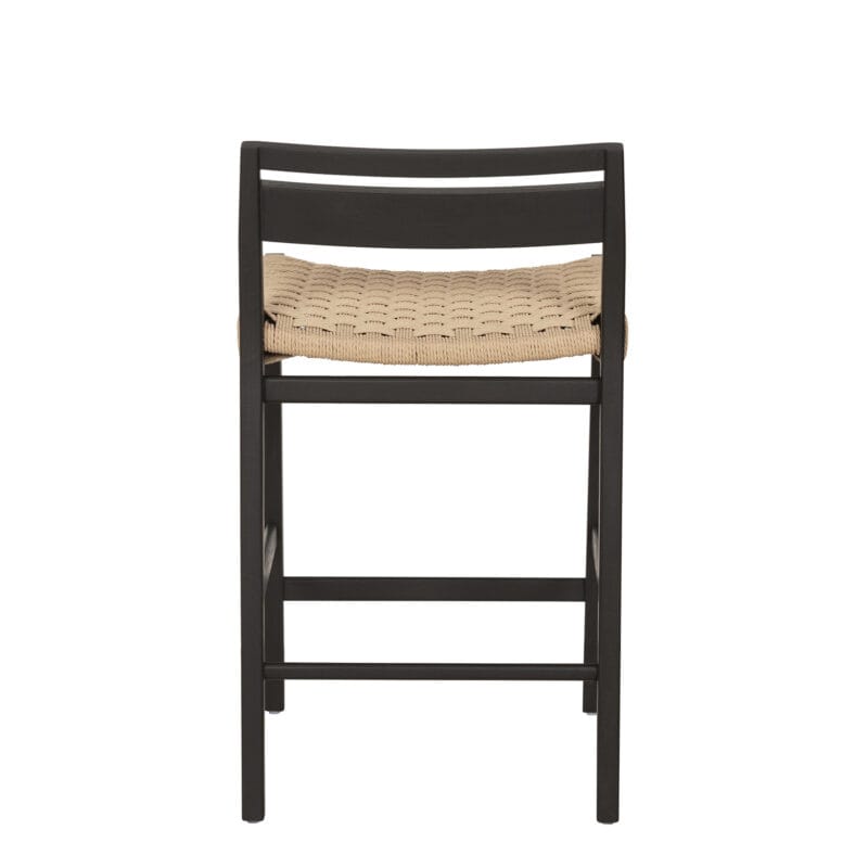 Handwoven Jute Bar Stool with Solid Wood Frame - Aurora Craft Furniture