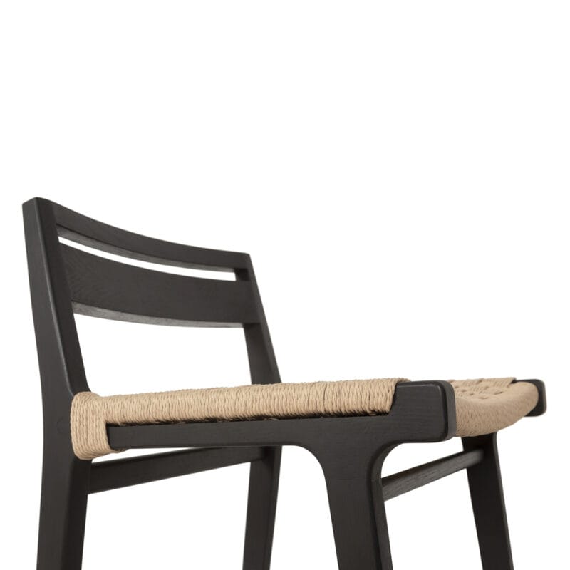 Handwoven Jute Bar Stool with Solid Wood Frame - Aurora Craft Furniture