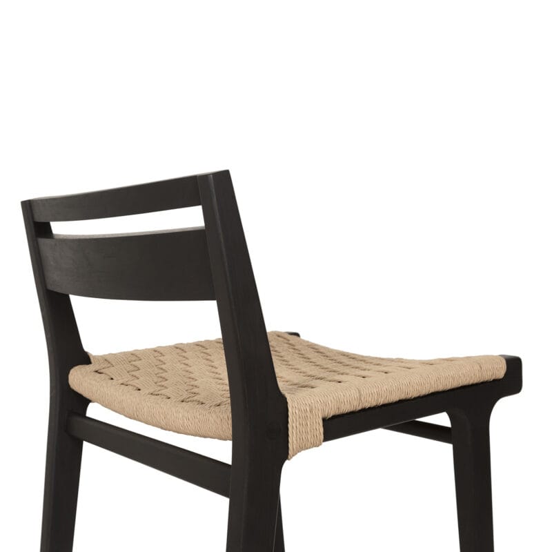 Handwoven Jute Bar Stool with Solid Wood Frame - Aurora Craft Furniture
