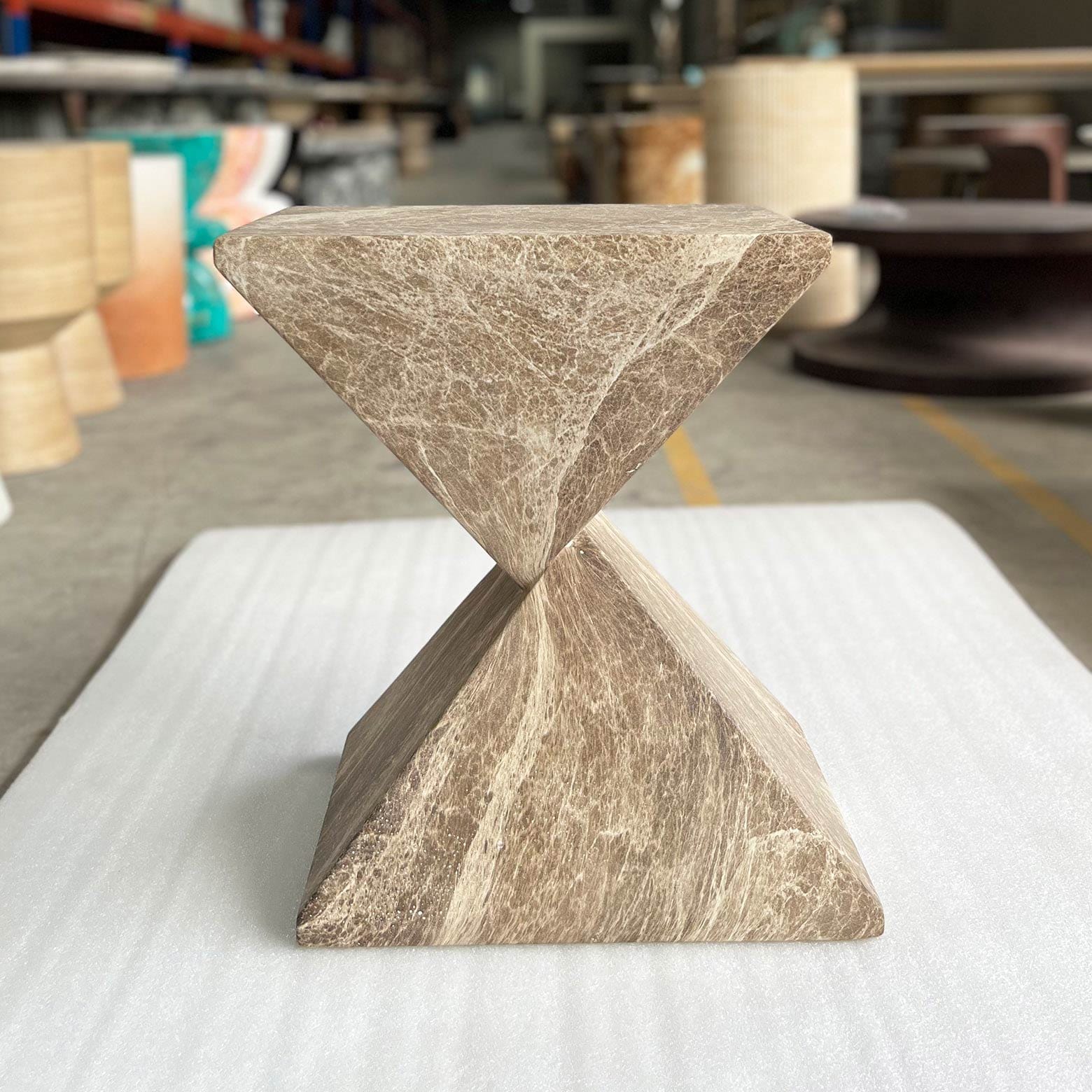 Hourglass GFRC Geometric Side Table - Aurora Craft Furniture