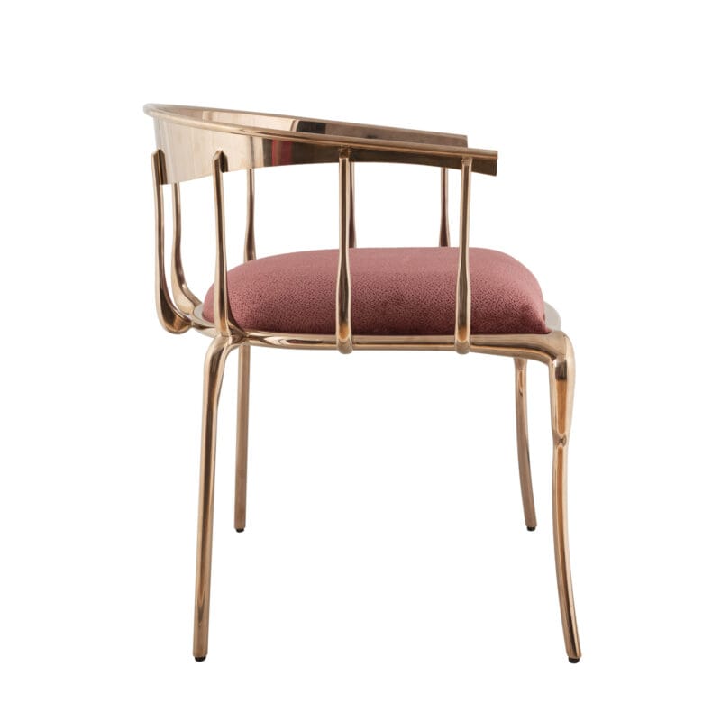 Iron Chair with Cushioned Seat - Aurora Craft Furniture