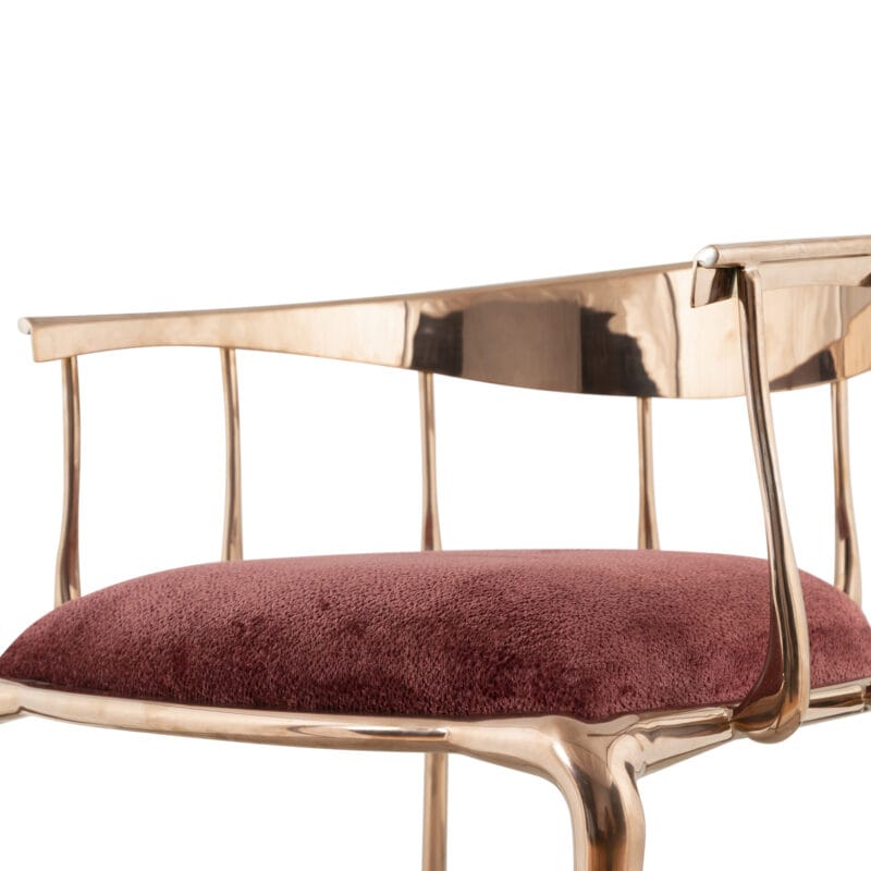 Iron Chair with Cushioned Seat - Aurora Craft Furniture