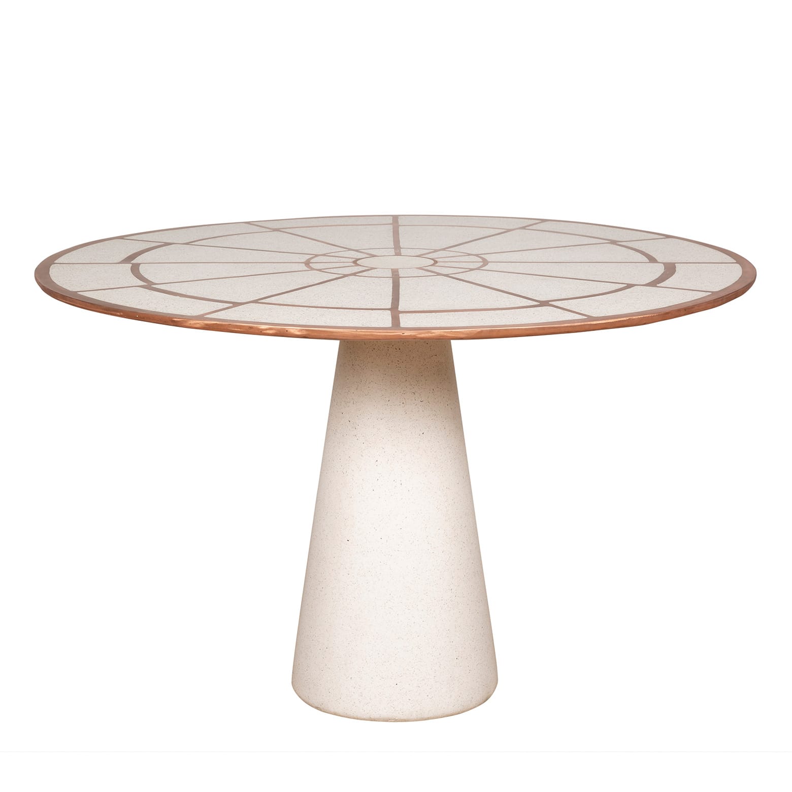 Radial Bronze-Inlaid GFRC Dining Table - Aurora Craft Furniture