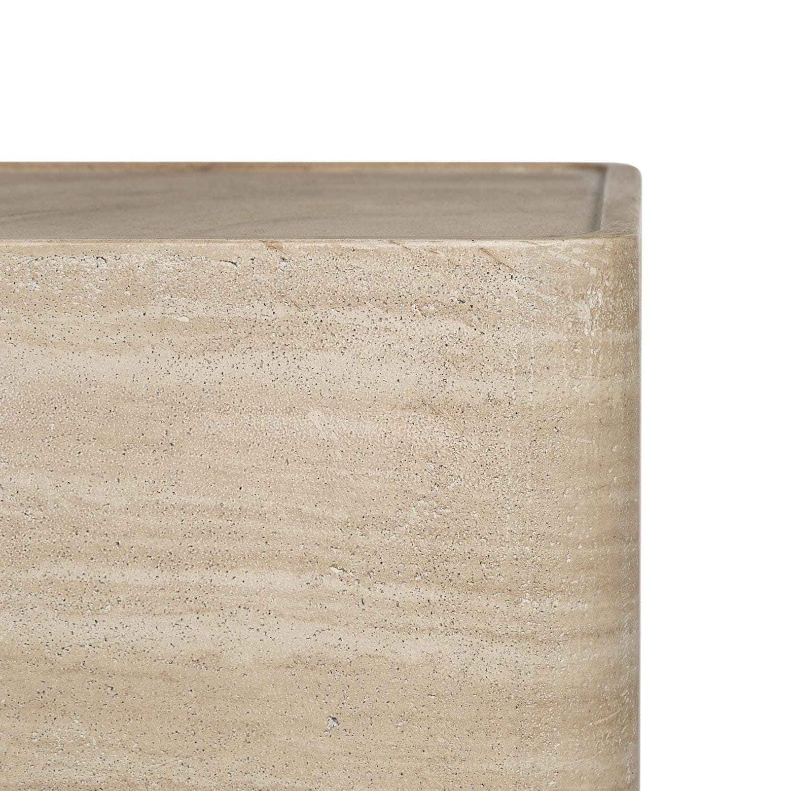 Square Travertine-Inspired GFRC Side Table - Aurora Craft Furniture