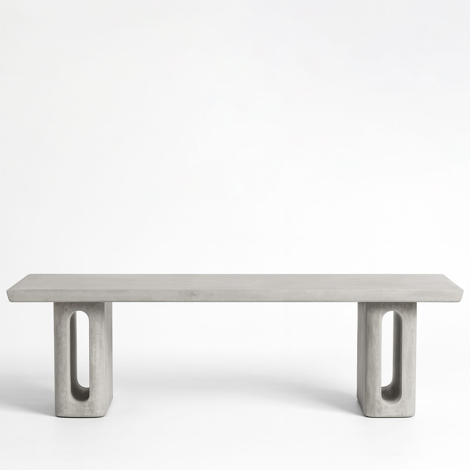 GFRC Bench with Dual Hollow Pedestal Base - Aurora Craft Furniture