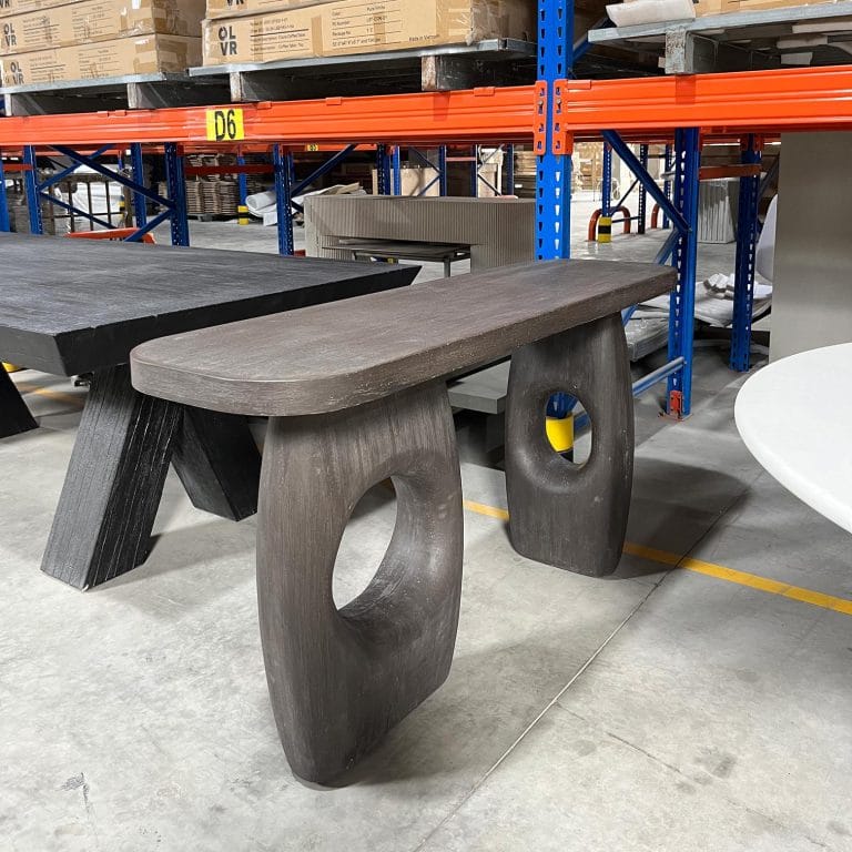 GFRC Console Table with Dual Elliptical Pierced Base - Aurora Craft ...
