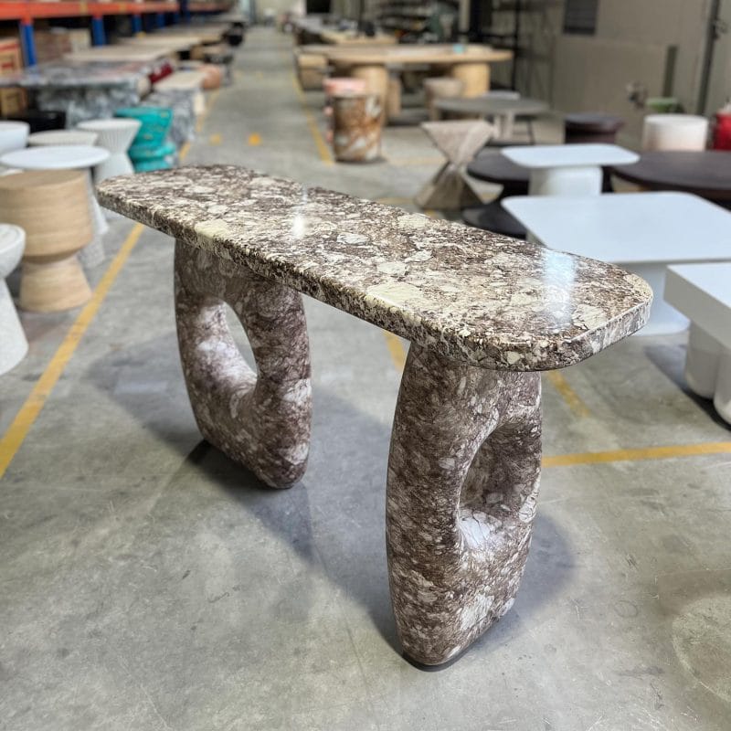 GFRC Console Table with Dual Elliptical Pierced Base - Aurora Craft ...