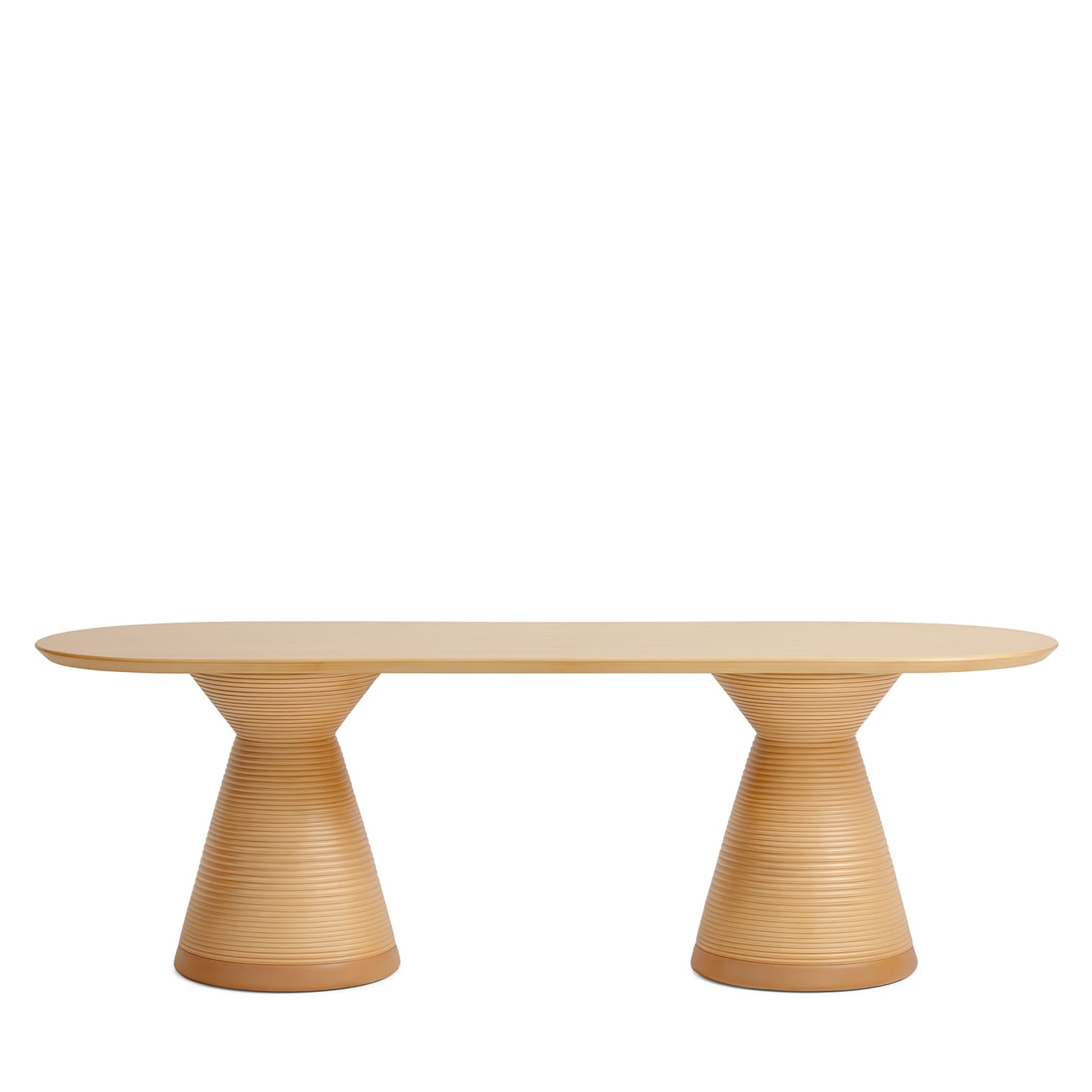 GFRC Dining Table with Dual Conical Pedestal Base - Aurora Craft Furniture