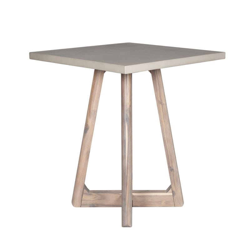 GFRC and Wood Bar Table with Cross-Leg Base - Aurora Craft Furniture