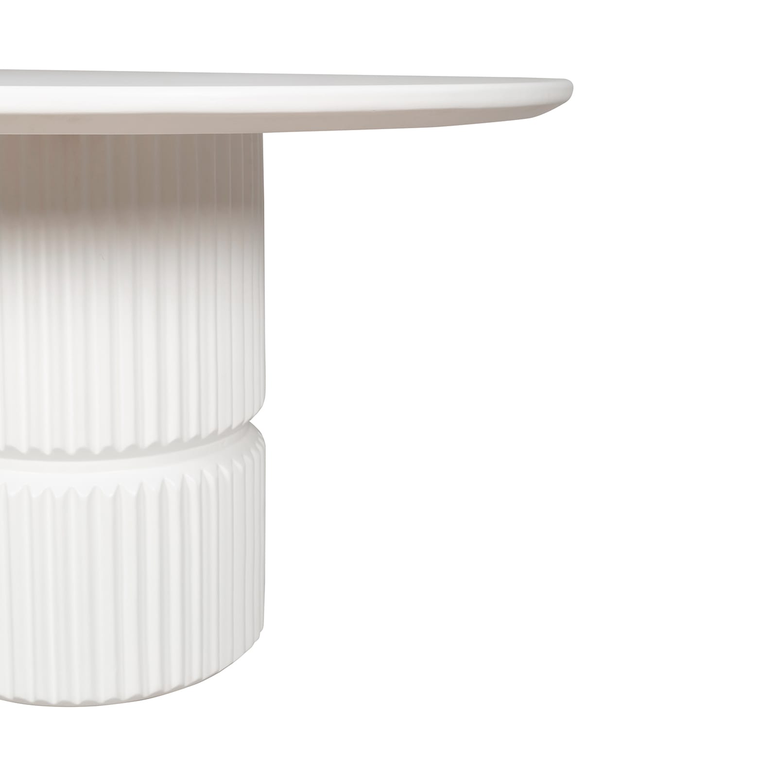 Round GFRC Dining Table with Fluted Pedestal Base - Aurora Craft Furniture
